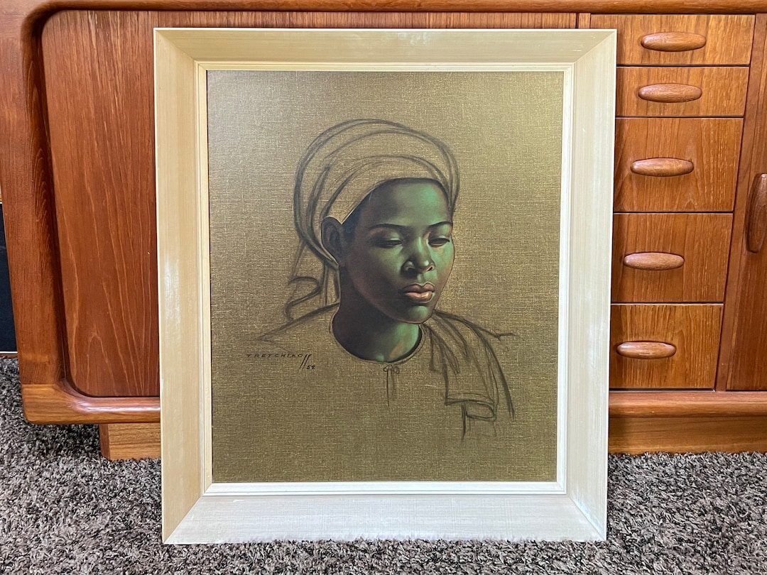 Vintage Vladimir Tretchikoff Basuto Girl Print on Board, Framed 1950's ...