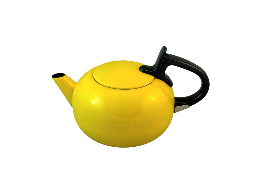 Vintage Tea Kettle, Bubble Pot, Yellow Enamel Teapot, Ben Seibel 1980 ...