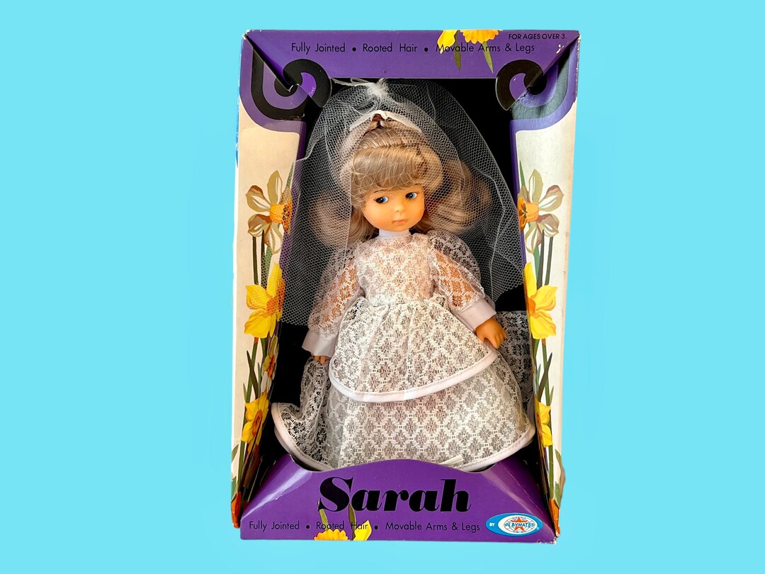 Vintage Sarah Bride Doll, Playmates 1970's Vinyl, Vestido de novia de ...