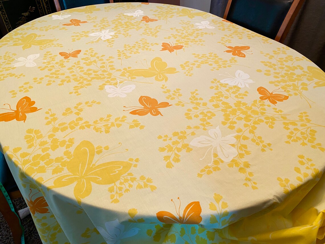 Vintage Bed Sheet, Queen Flat, Yellow Butterflies, Springmaid ...
