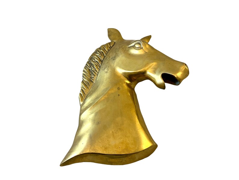 Vintage Brass Horse Head Wall Hanging Large Dimensional - Etsy