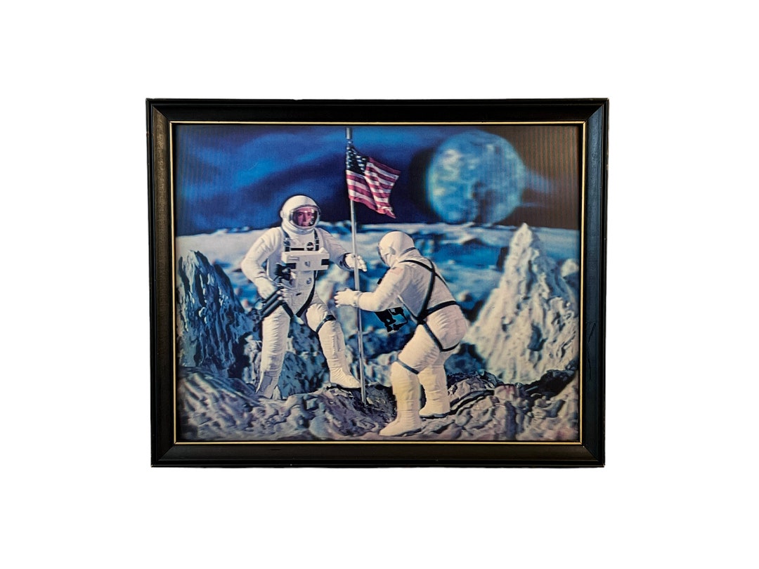 Vintage Apollo 11 Moon Landing Vari-vue Lenticular Wall Hanging, NASA ...
