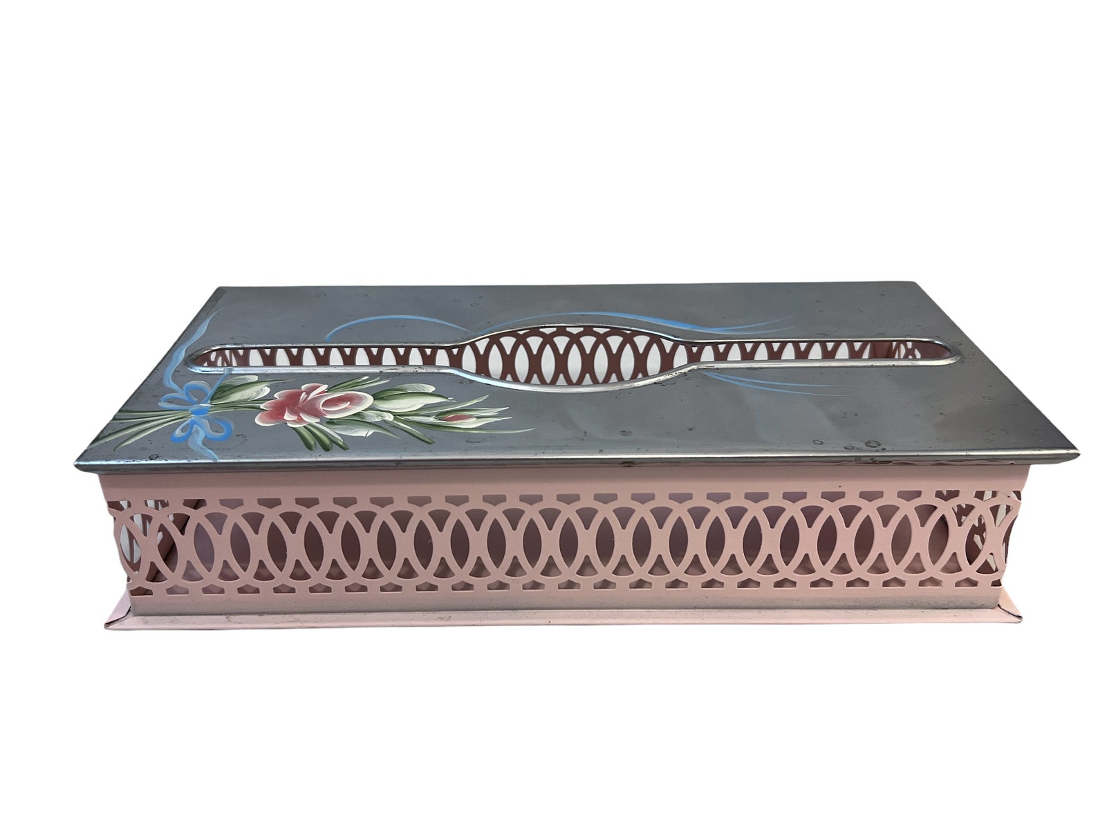 Vintage Chrome Tissue Box Cover, Wall Mount or Countertop, Tole One ...