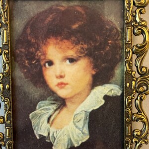 Vintage Italian Brass Picture Frames, Flowers and Greuze Portrait, Pair ...