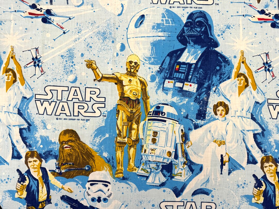 Vintage Star Wars Bed Sheet, 1977 Original Twin Flat, Character Bedding ...