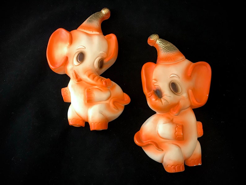 Vintage Elephant Chalkware Wall Hangings Plaques Kids - Etsy