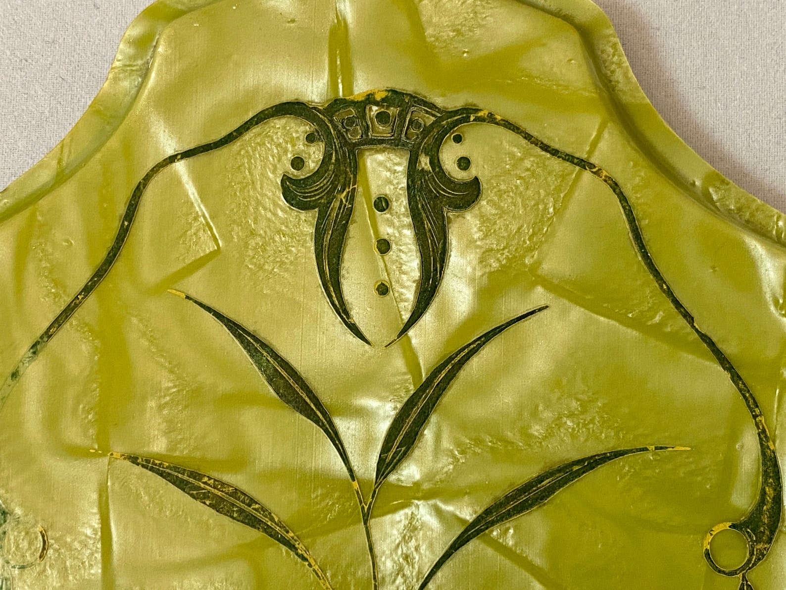 Vintage Hand Mirror Art Deco Light Green Marble Celluloid | Etsy