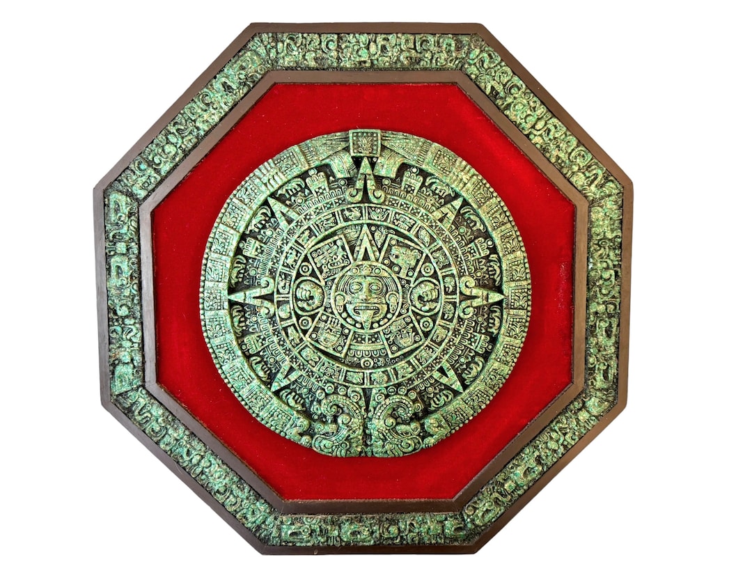 Vintage Mayan Calendar Wall Hanging, Mexican El Arte Maya Reproduction ...