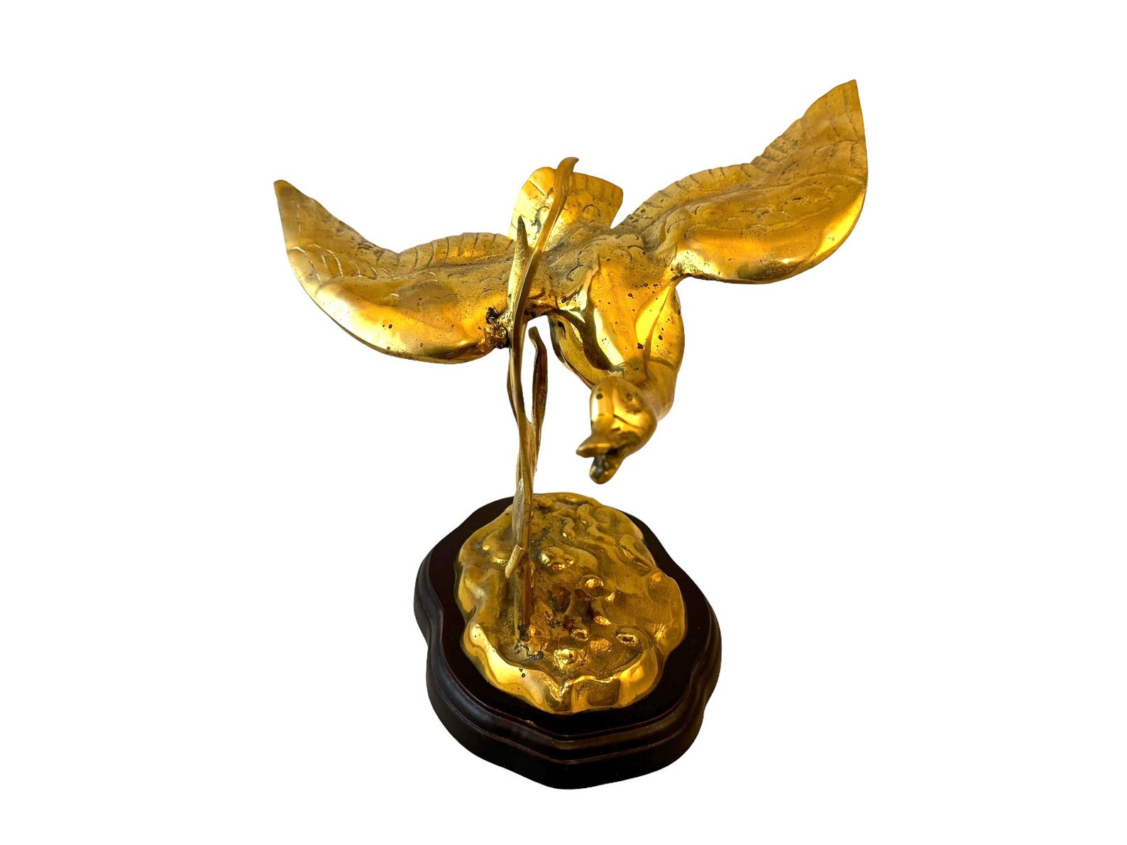 Vintage Brass Flying Duck Statue, Game Bird in Flight, Waterfowl ...