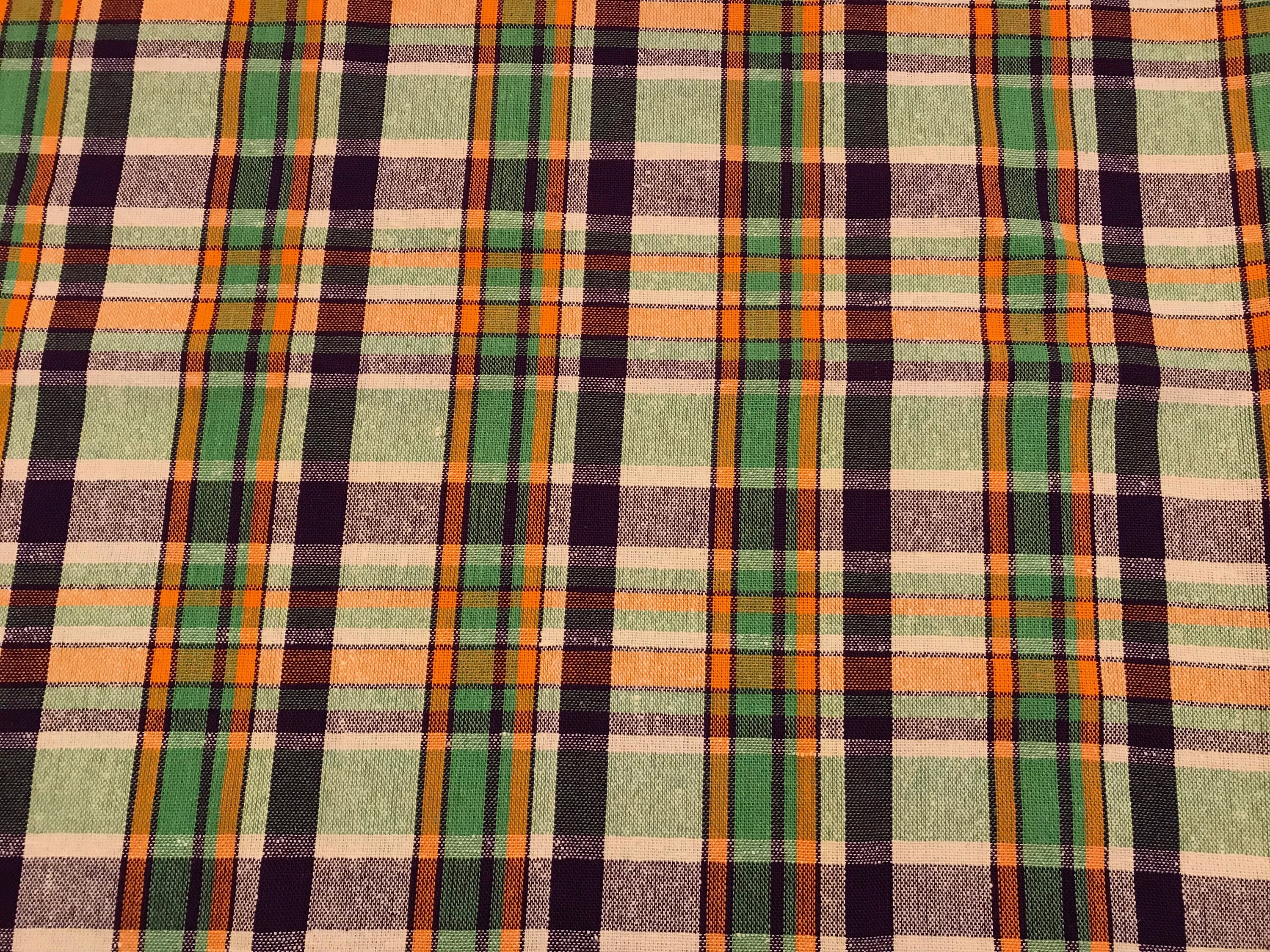 Vintage Fabric Plaid Wool Blend Woven Material Mid-Century | Etsy