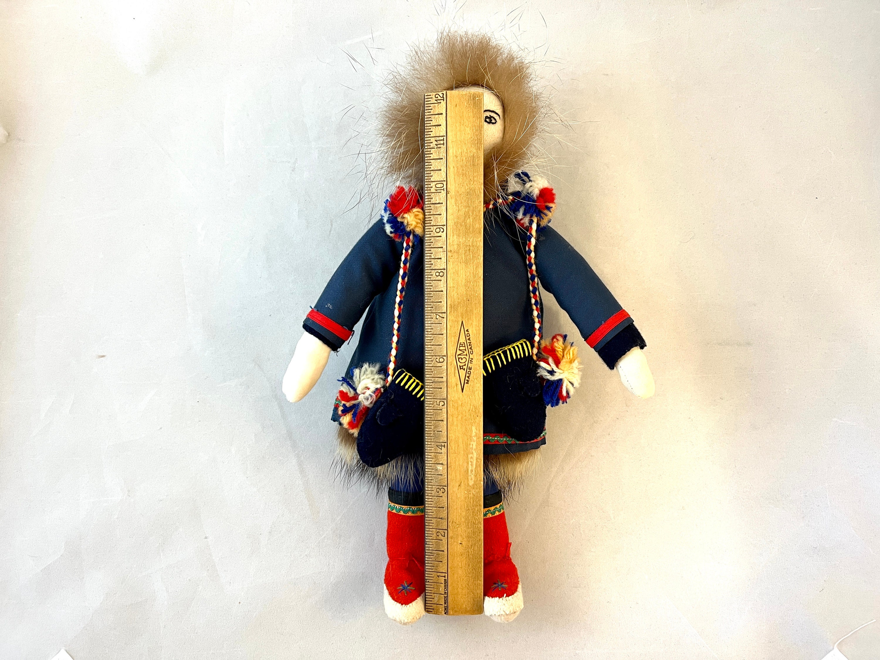 Vintage Inuit Doll Canadian Indigenous Folk Art Cloth Fur | Etsy