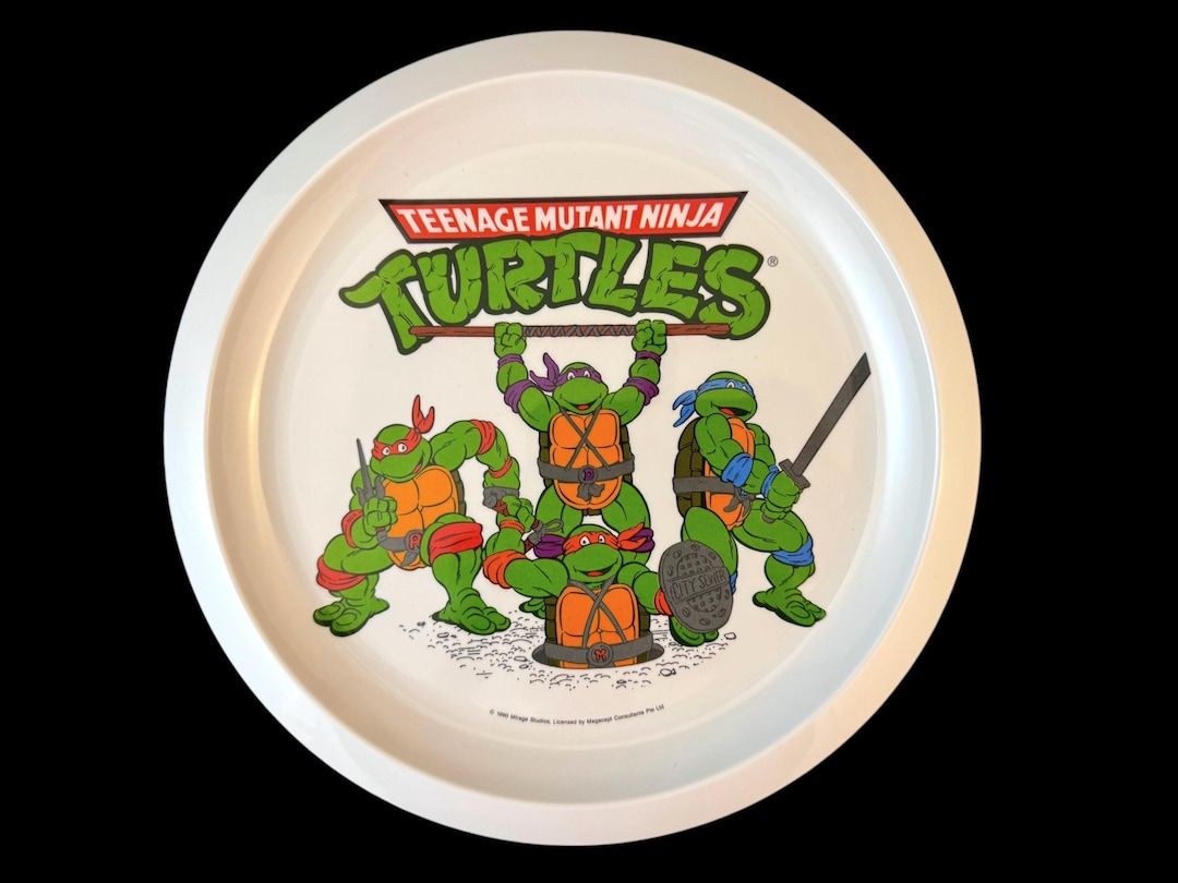Vintage Teenage Mutant Ninja Turtles Plate, Plastic Melamine, Original ...