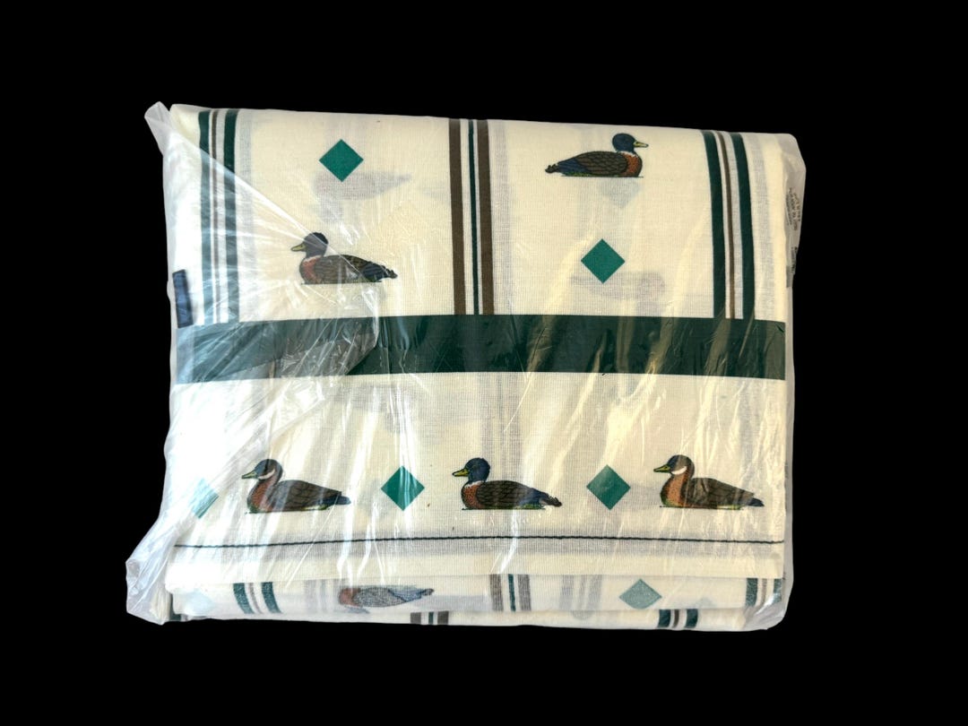 Vintage Duck Bed Sheet, Full Double Flat Top, Mallard Ducks, Deadstock ...