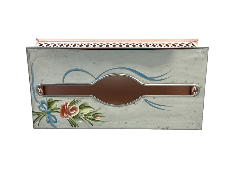 Vintage Chrome Tissue Box Cover, Wall Mount or Countertop, Tole One ...