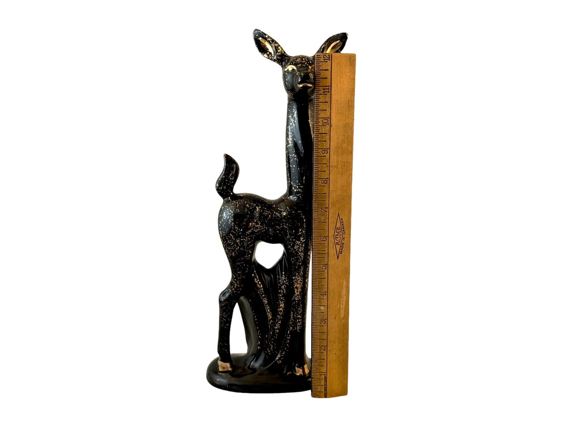 Vintage MCM Deer Figurine, Mid Century Stylized Ceramic Doe Statue ...