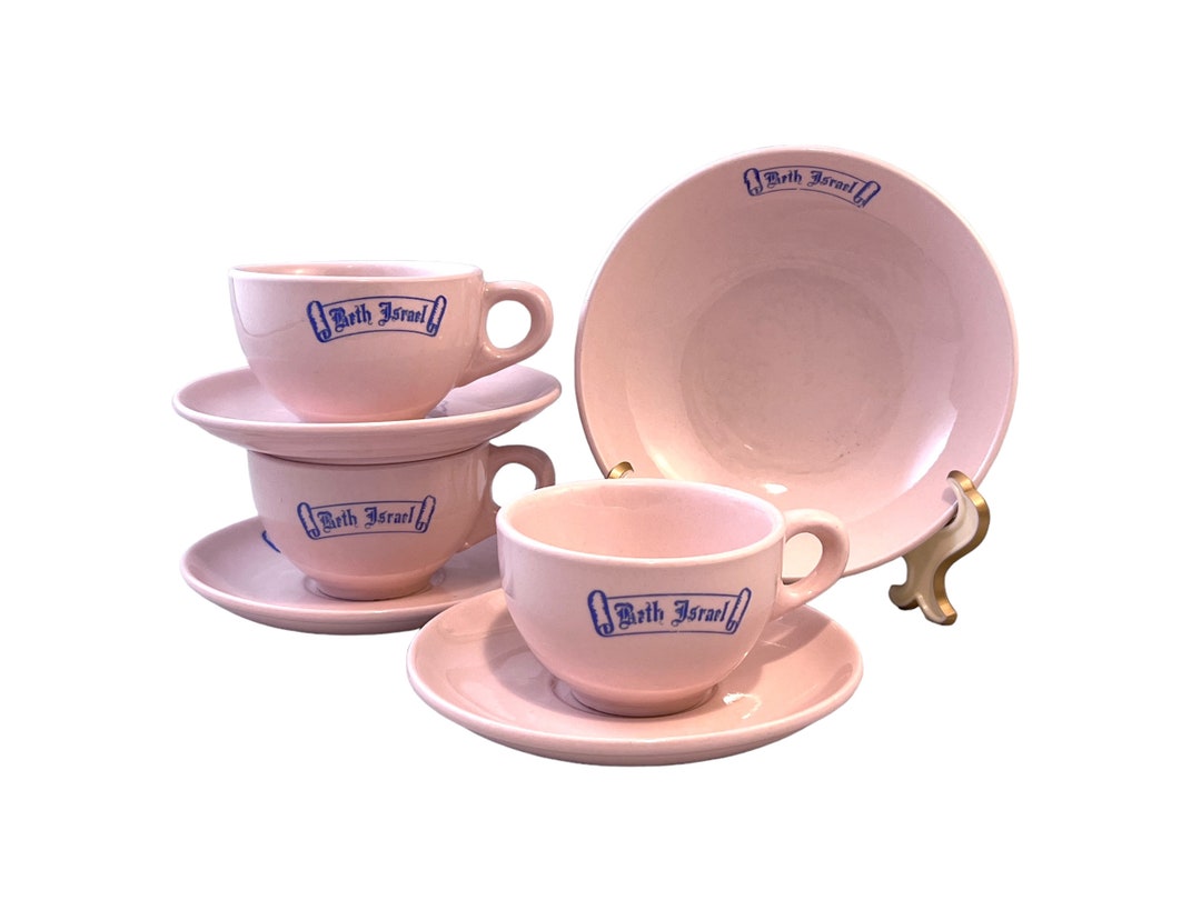 Vintage Synagogue Dishes, Beth Israel, PINK Hycroft Tea or Coffee Cups ...