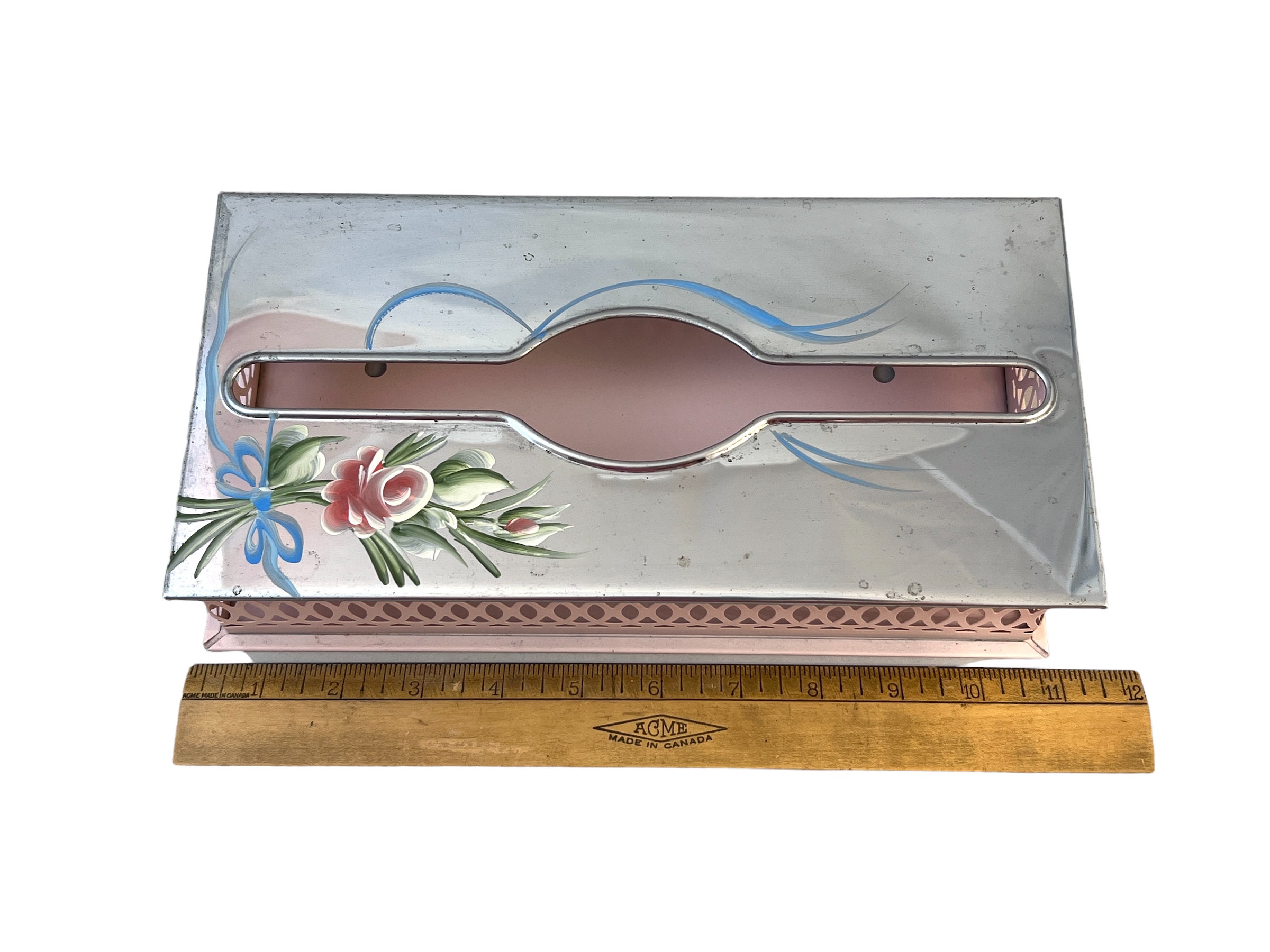 Vintage Chrome Tissue Box Cover, Wall Mount or Countertop, Tole One ...
