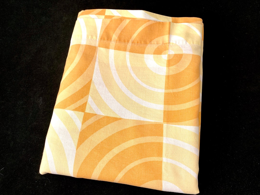 Vintage Bed Sheet, Texmade Checkmate Mod Geometric Pattern, Full Double ...