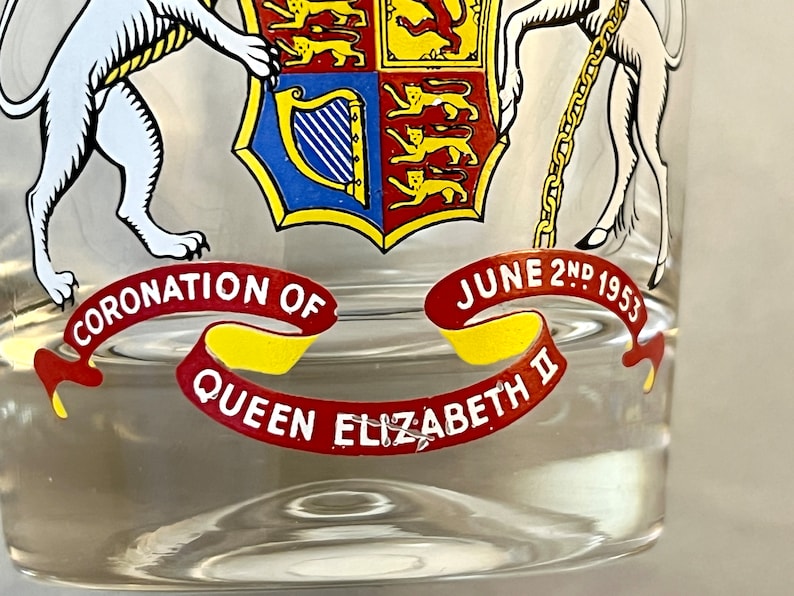 Vintage Queen Elizabeth II Coronation Glass Lowball Whiskey - Etsy