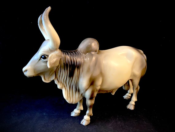 Vintage Breyer Model Brahma Bull 1950's Glossy Charcoal | Etsy