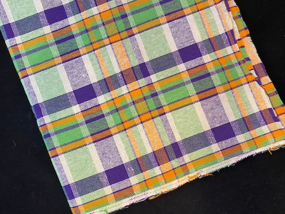 Vintage Fabric Plaid Wool Blend Woven Material Mid-Century | Etsy