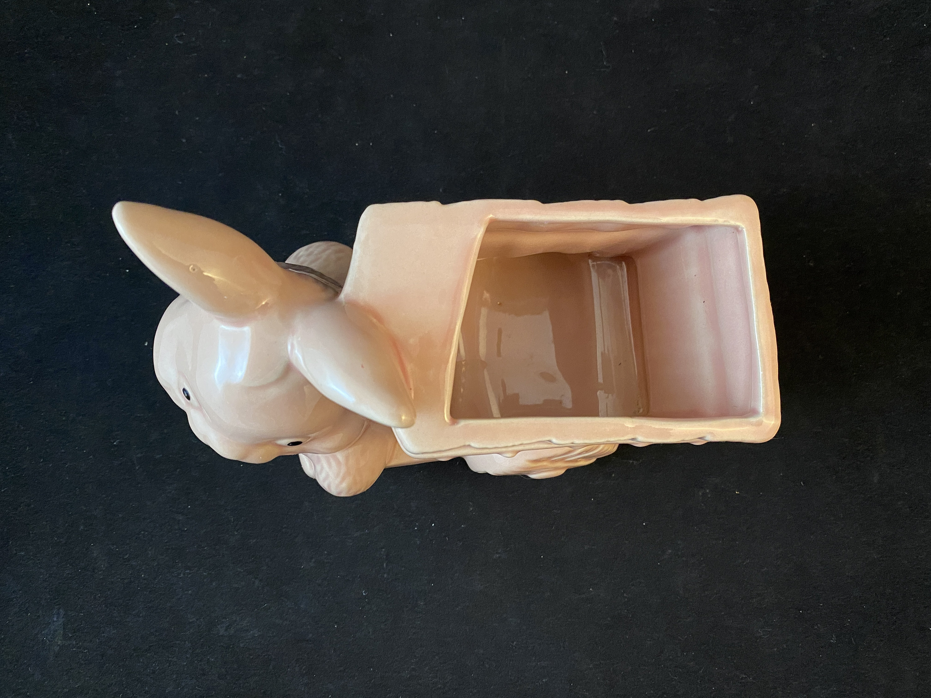 Vintage Bunny Planter Rabbit Pulling Cart Pink Ceramic - Etsy Denmark