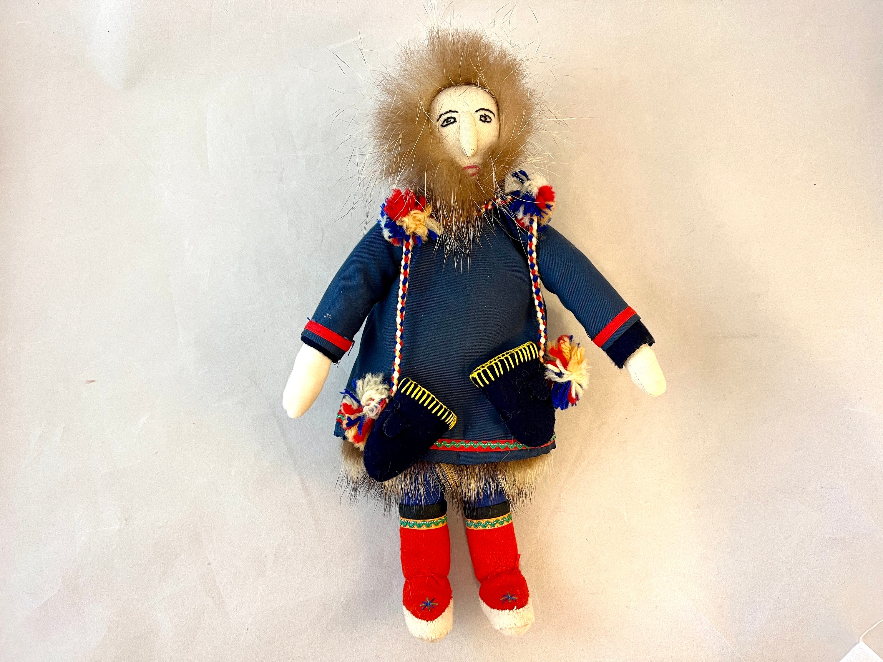 Vintage Inuit Doll Canadian Indigenous Folk Art Cloth Fur | Etsy