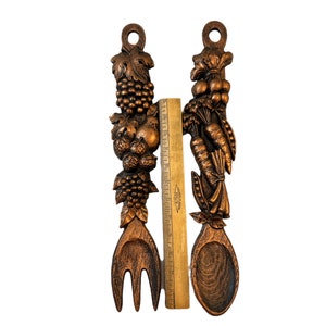 Vintage Oversize Utensils, Syroco Faux Copper Fork and Spoon Wall ...