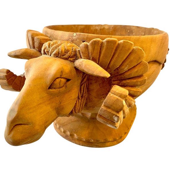 Carved Wood Rams Head - Etsy
