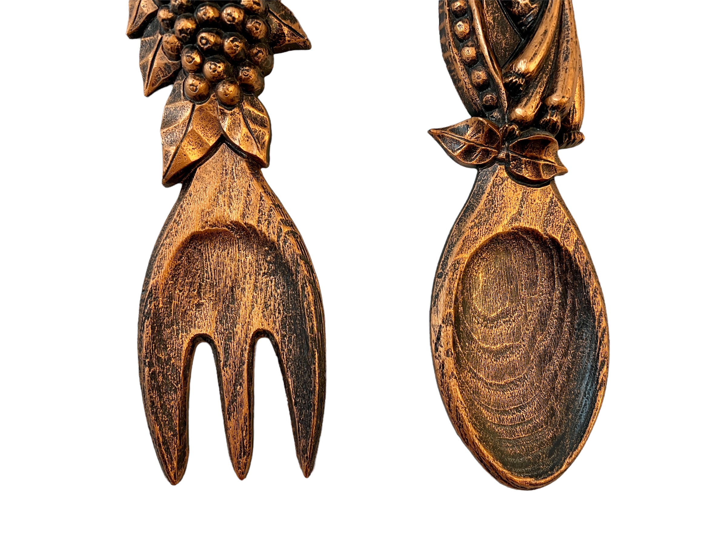 Vintage Oversize Utensils, Syroco Faux Copper Fork and Spoon Wall ...