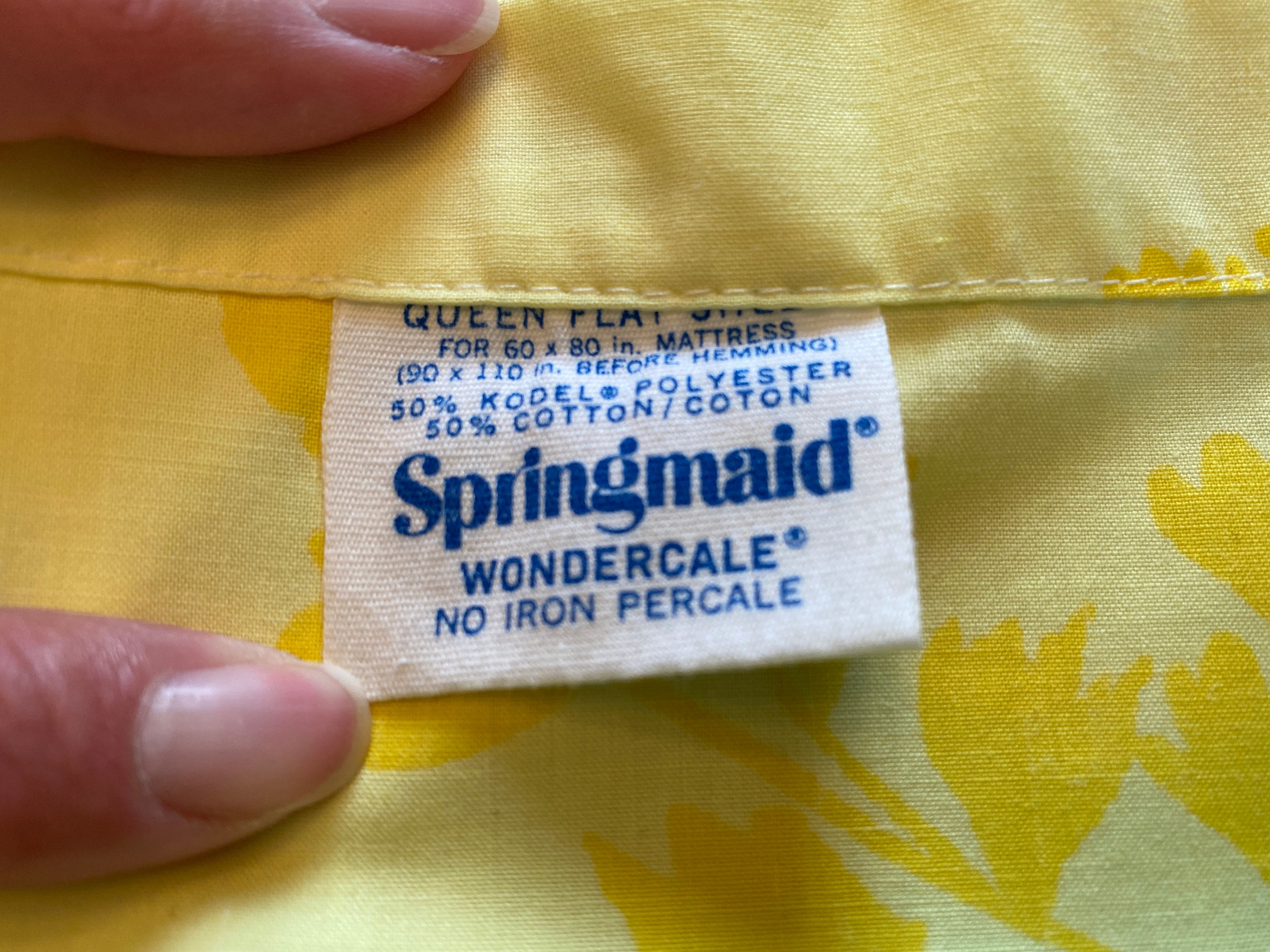 Vintage Bed Sheet, Queen Flat, Yellow Butterflies, Springmaid ...