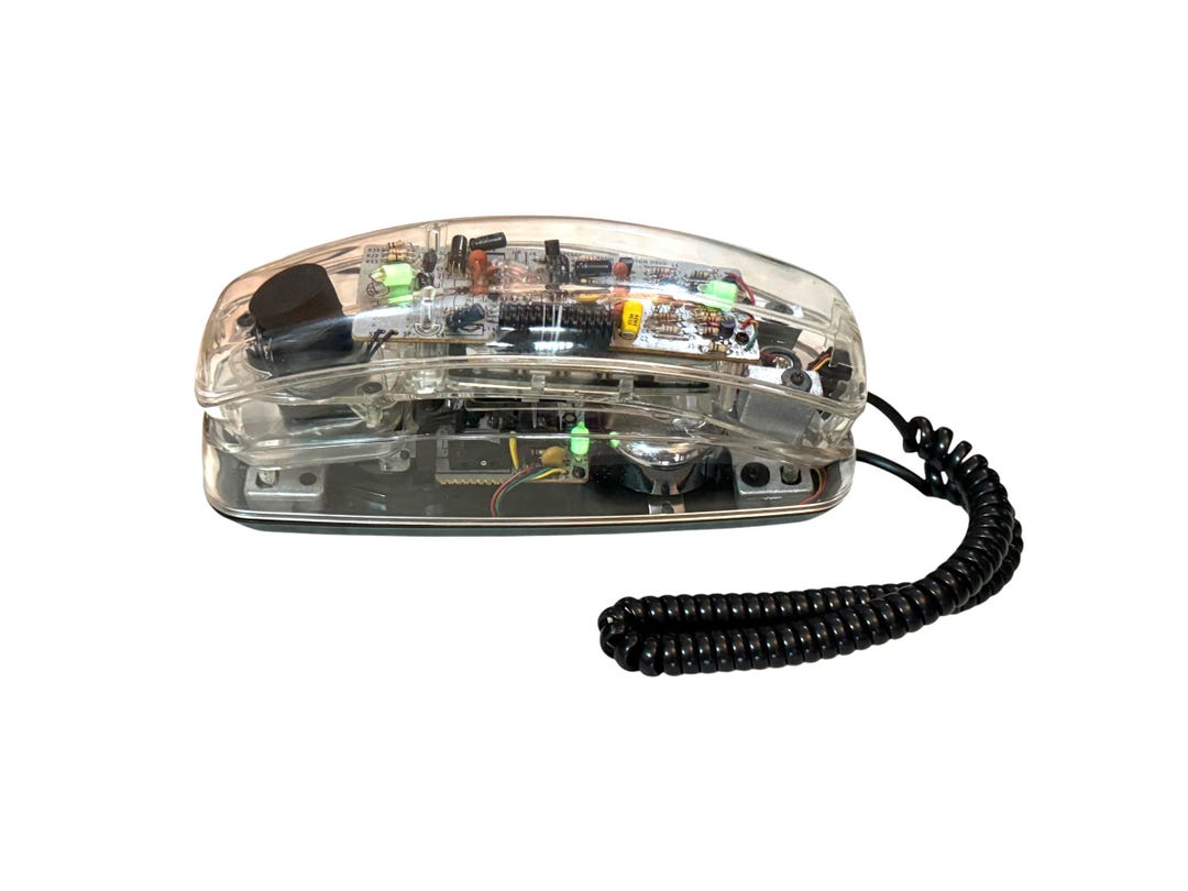 Vintage Clear Phone, 1980's 1990's Telephone, Light up Techno ...