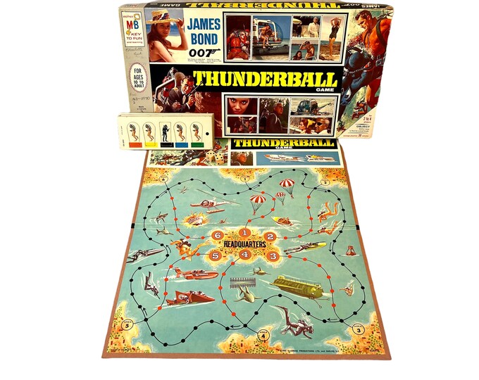Vintage Thunderball Board Game, James Bond 007, Sean Connery, Milton ...