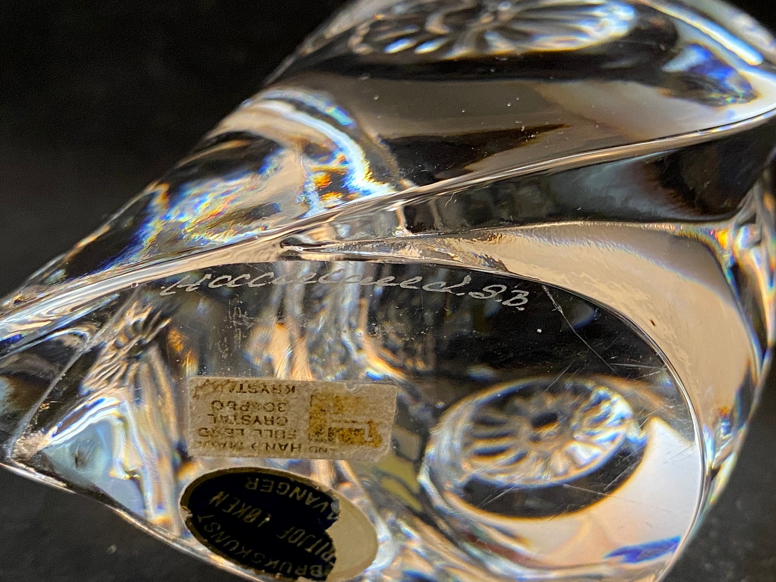 Vintage Owl Paperweight, Hadeland Norway Crystal, Severin Brorby Art ...