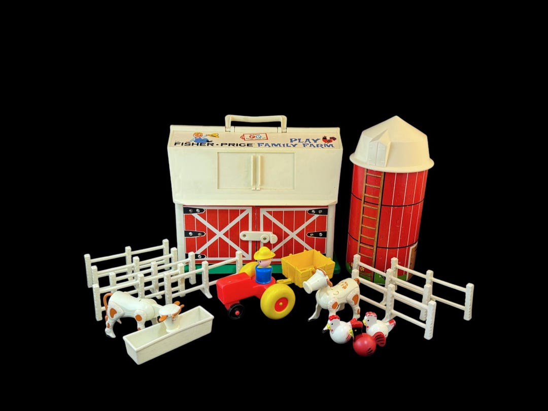 Vintage Fisher Price Farm Set, Barn, Silo, Little People Farmer ...