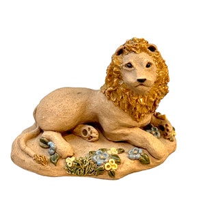 Vintage Lion Figurine, June Sears Pottery, Clay Animal Statue, Heaven ...
