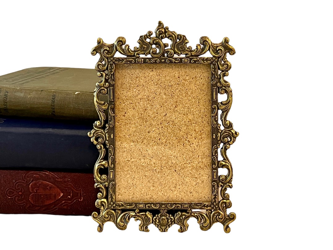 Vintage Italian Picture Frame, Bronze Tone Rectangular Ornate ...