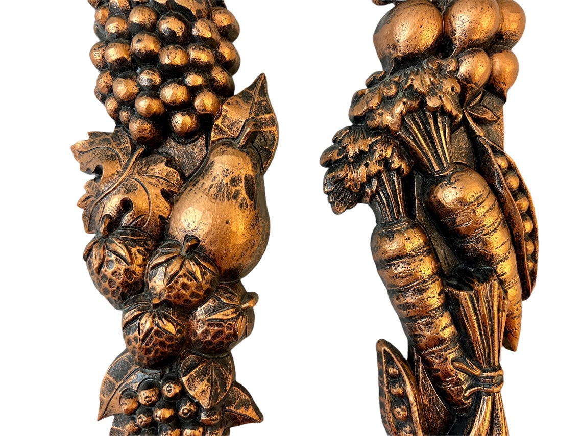 Vintage Oversize Utensils, Syroco Faux Copper Fork and Spoon Wall ...