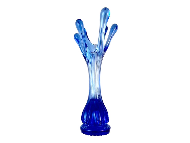 Vintage Swung Glass Stretch Vase, Cobalt Blue Six-finger Style, 1960's ...