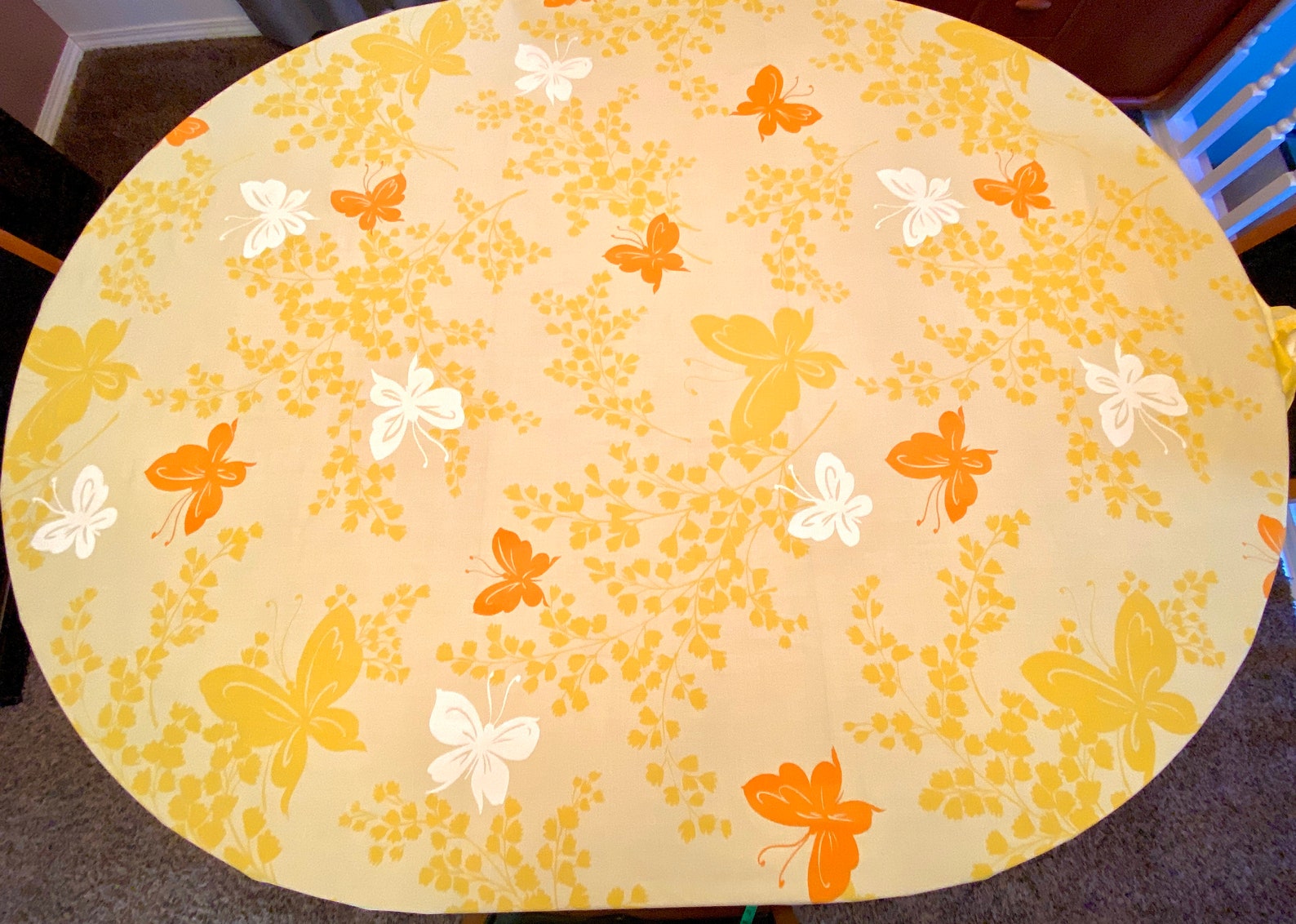 Vintage Bed Sheet, Queen Flat, Yellow Butterflies, Springmaid ...
