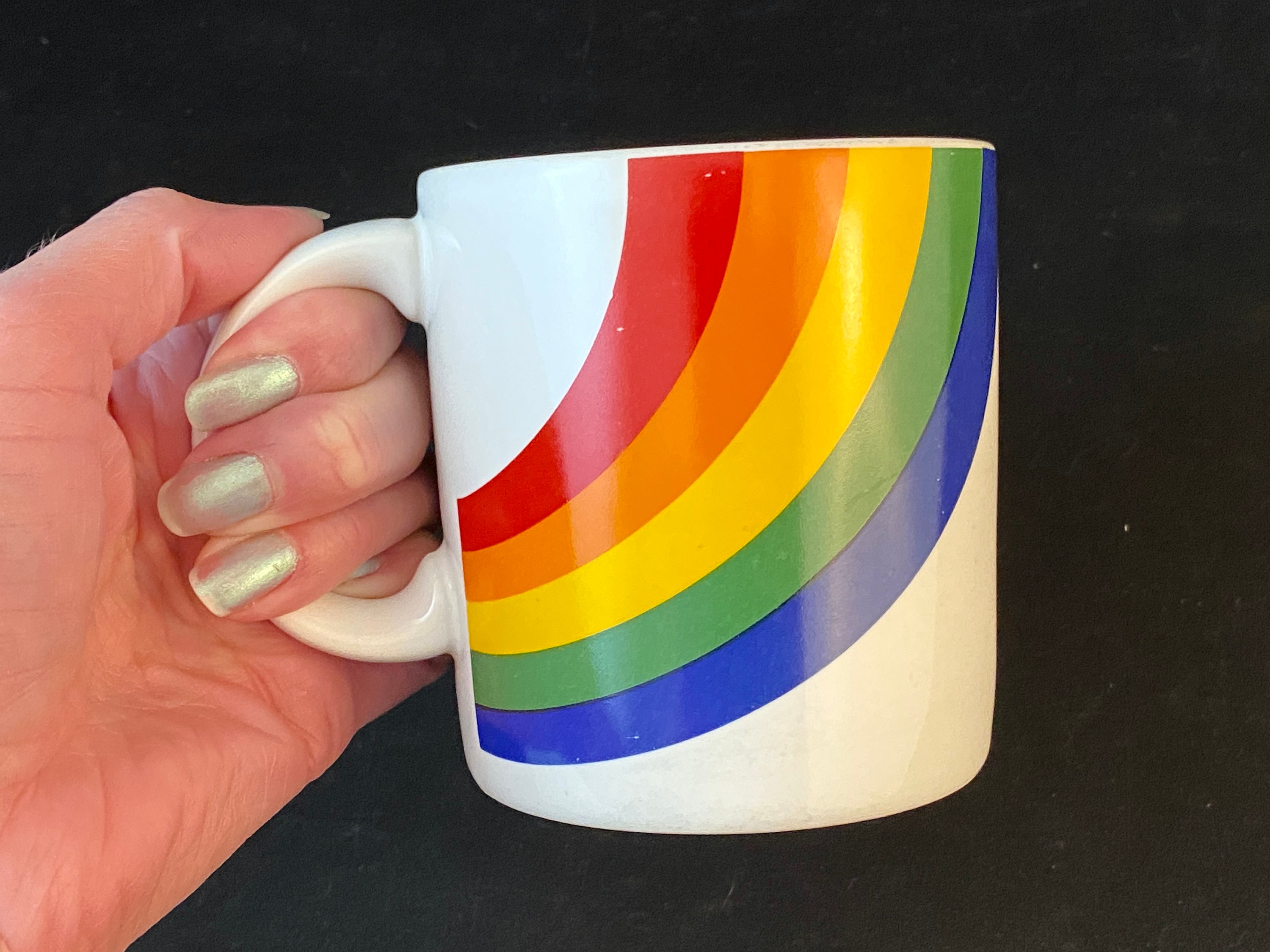Vintage Rainbow Coffee Mug Ceramic Handled Cup FTD Florist - Etsy