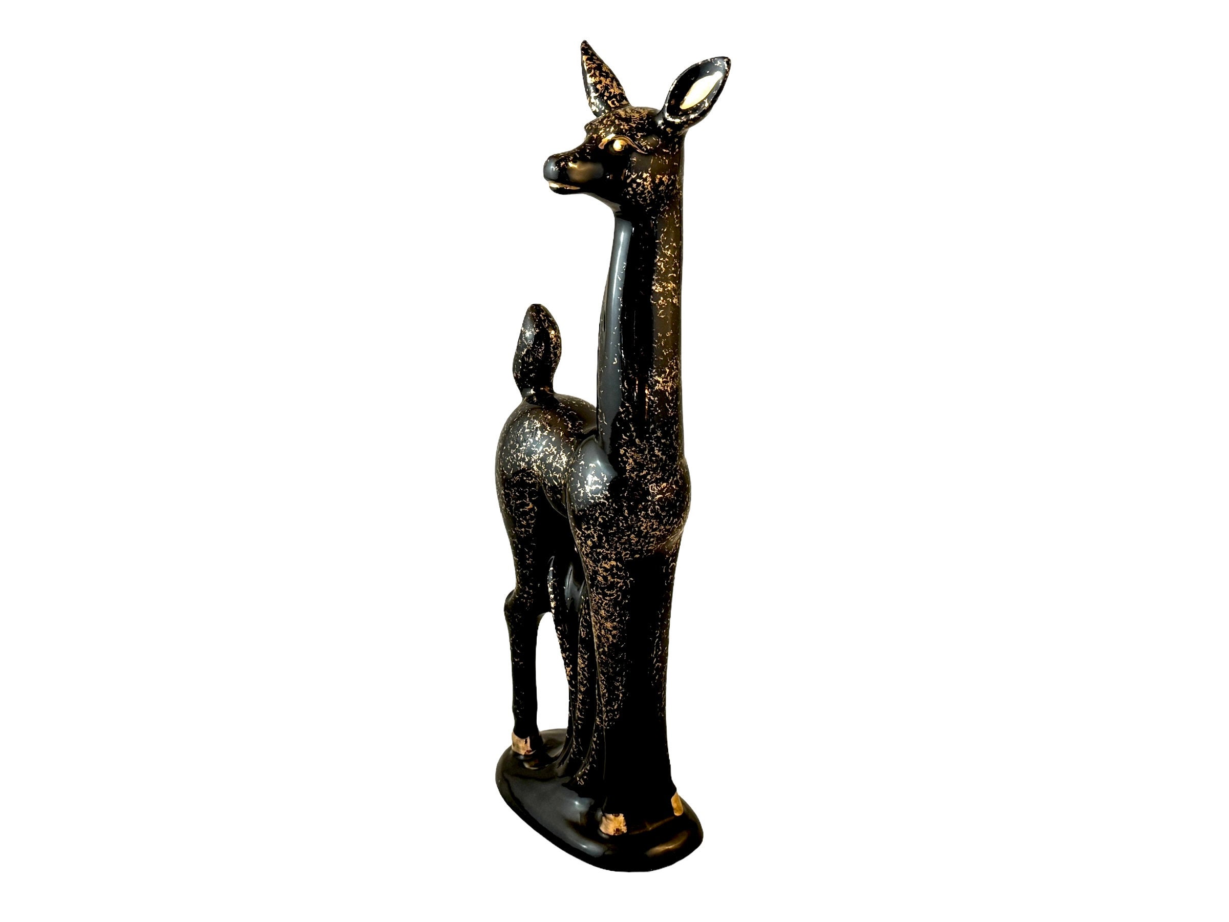 Vintage MCM Deer Figurine, Mid Century Stylized Ceramic Doe Statue ...