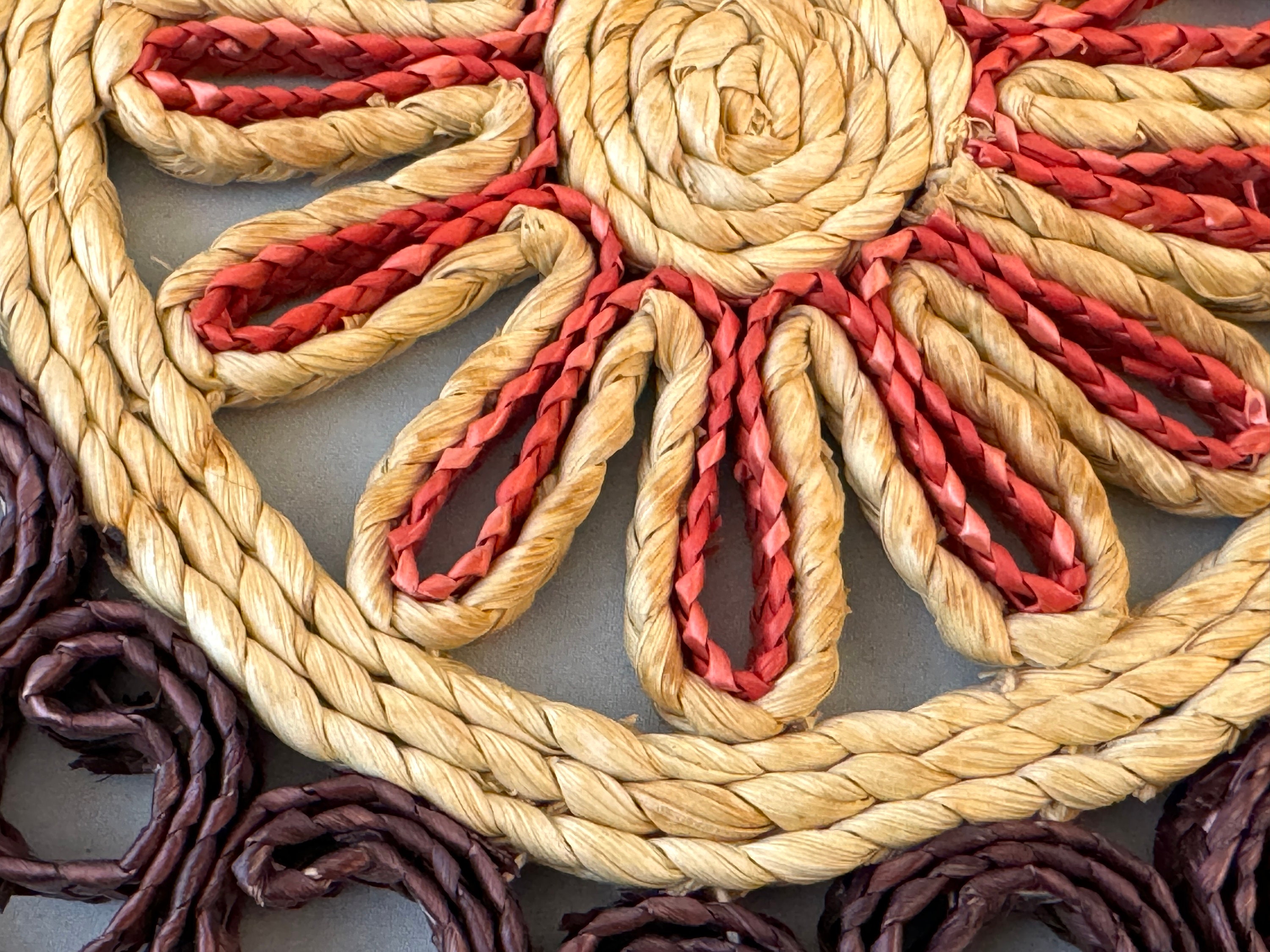 Vintage Straw Trivets, Set of 3 1970's Round Hot Pads, Woven Serving ...