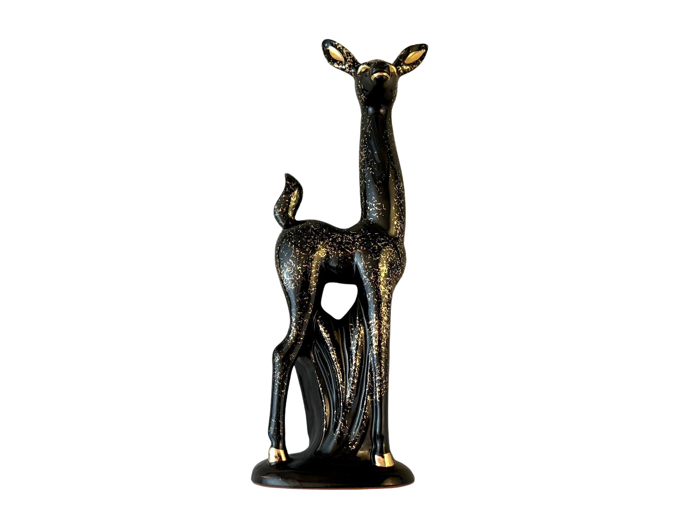 Vintage MCM Deer Figurine, Mid Century Stylized Ceramic Doe Statue ...