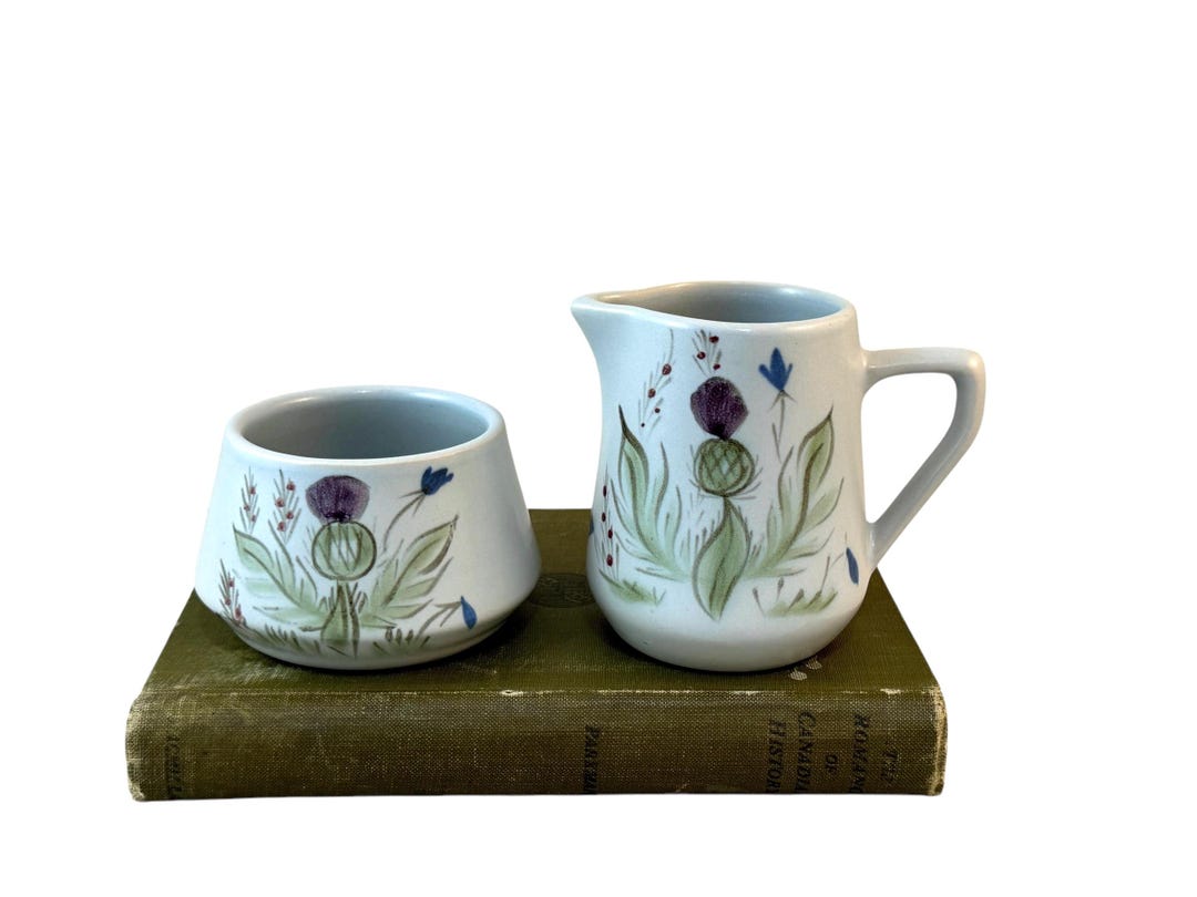 Vintage Thistleware Cream Pitcher and Open Sugar Bowl, Buchan ...