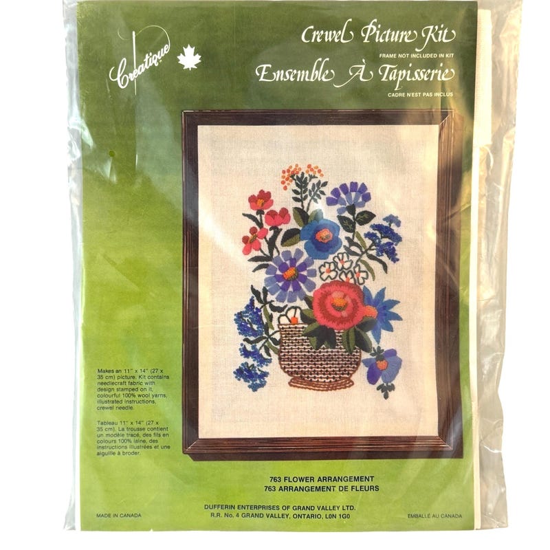 Vintage Crewel Kit - Etsy