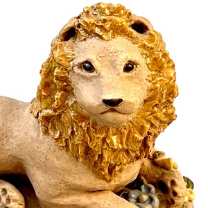 Vintage Lion Figurine, June Sears Pottery, Clay Animal Statue, Heaven ...
