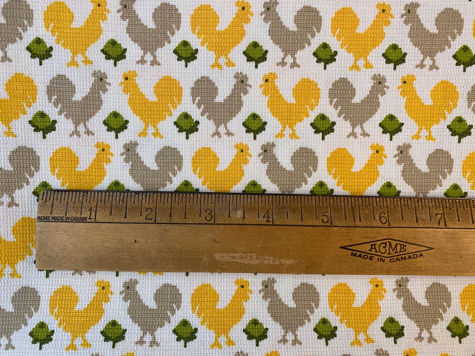 Vintage Rooster Fabric Chicken Material Upholstery - Etsy