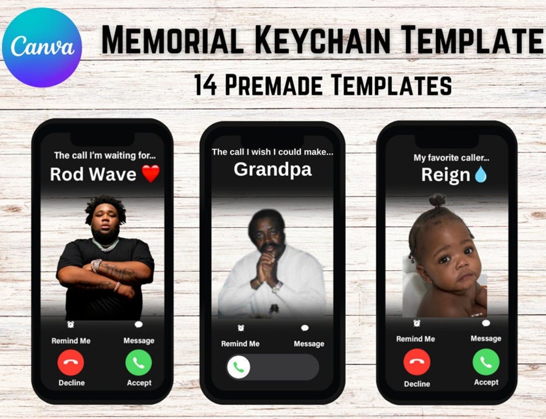 Memorial Keychain Template Bundle, Canva Template, Sympathy Gift ...