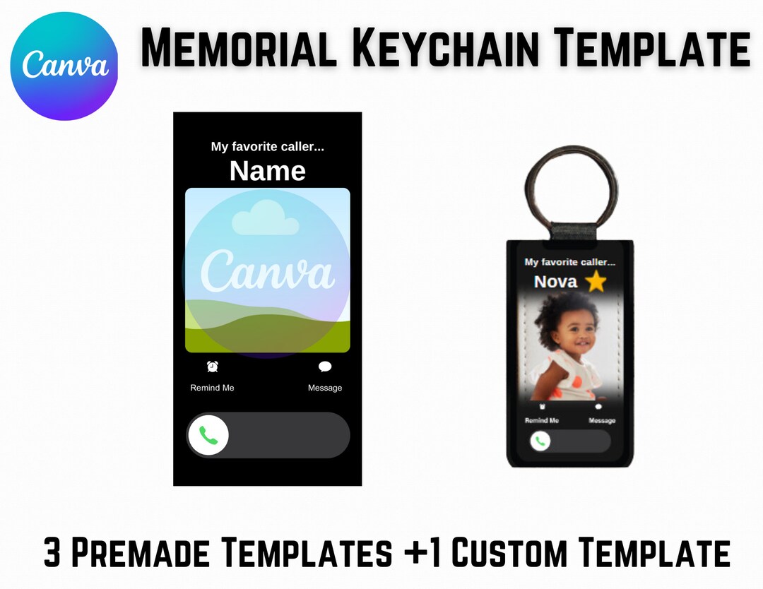 Memorial Keychain Template, Canva Template, Sympathy Gift, Memorial ...